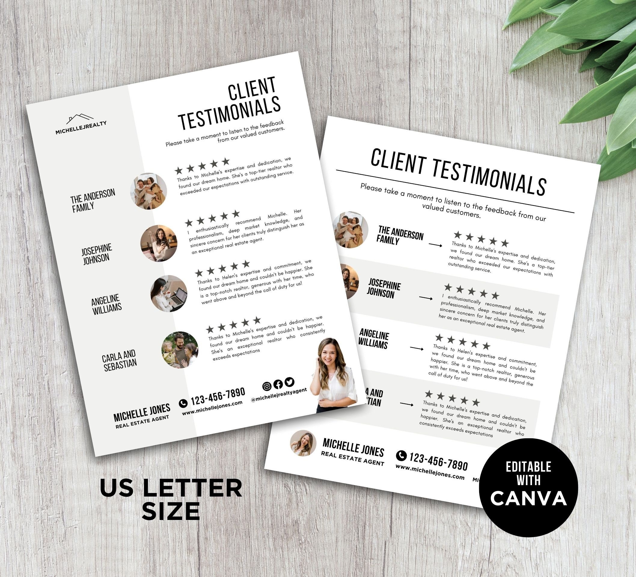 Real Estate Testimonial Flyer Realtor Testimonial Realtor Client Review ...