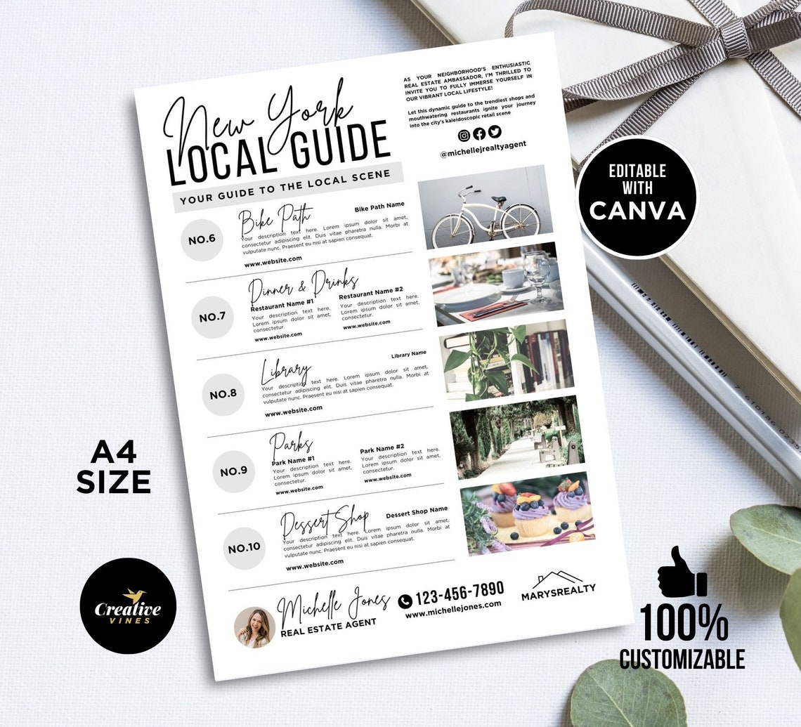 Real Estate Local Guide Flyer Template Around the Neighborhood Handout ...