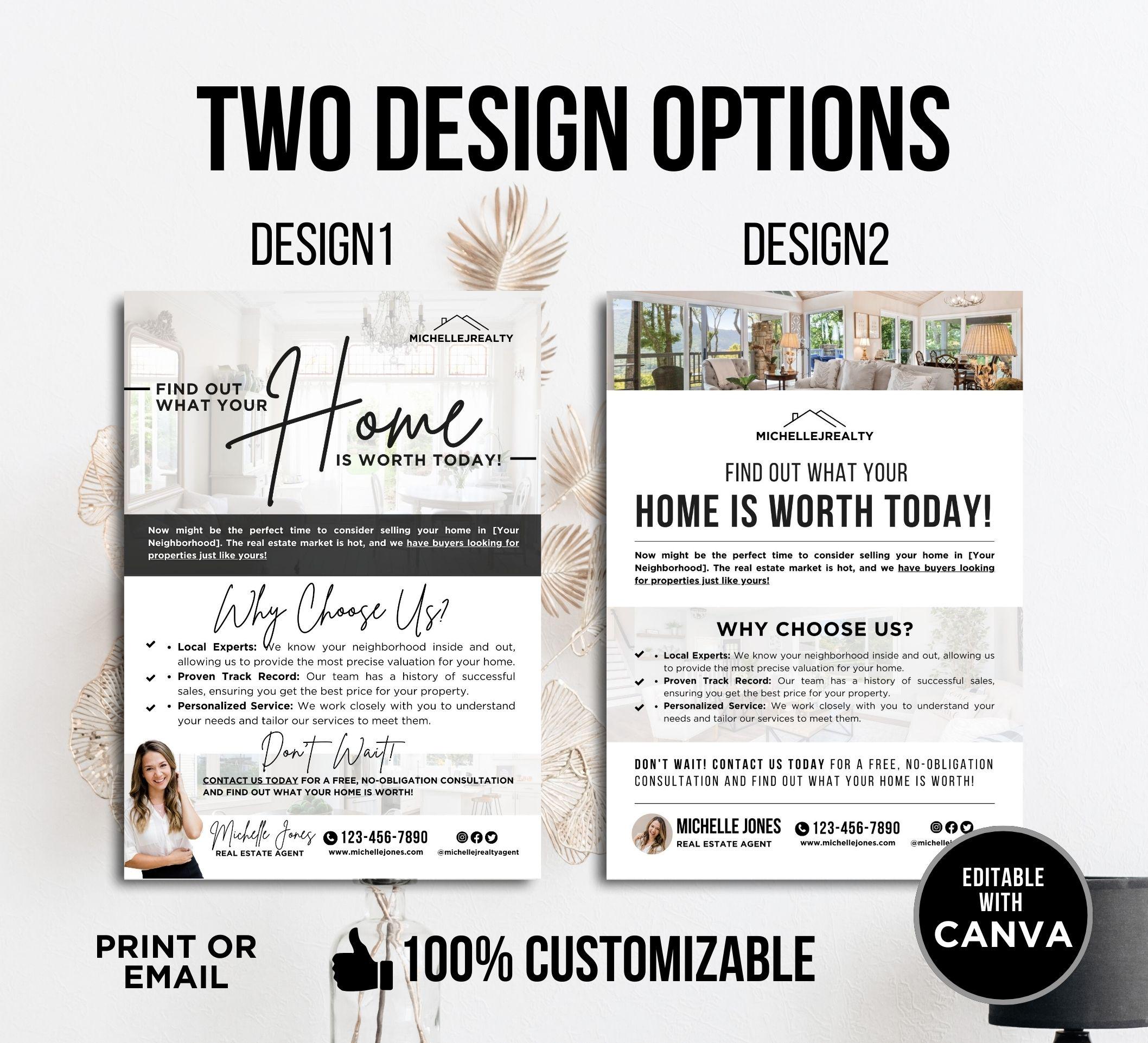 Home Value Marketing Flyer, Real Estate Canva Template Real Estate ...