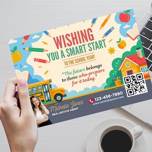 Back to School Postcard for Realtor Back to School Real Estate Postcard ...