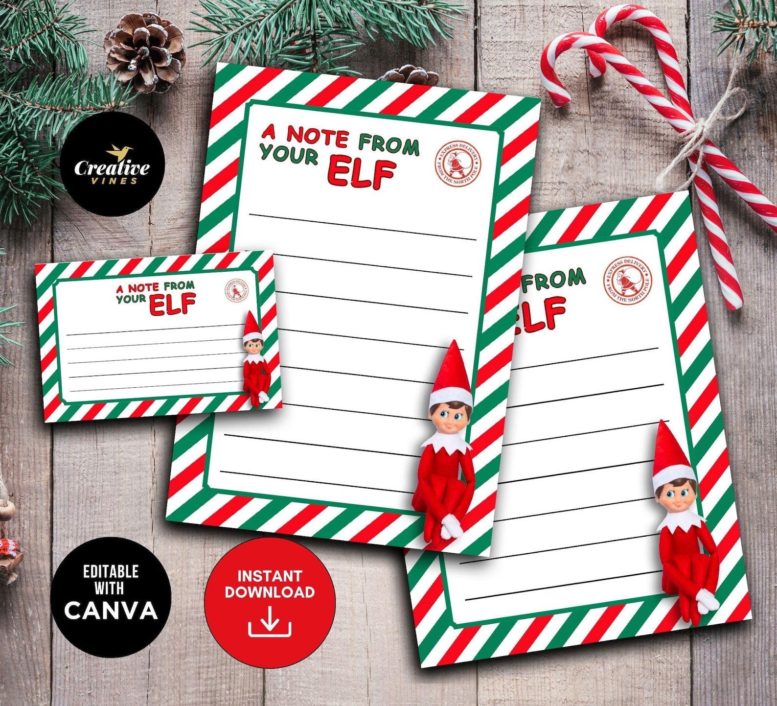 Blank Elf Note Card Printable A Note From Your Elf Elf Mail Letter ...