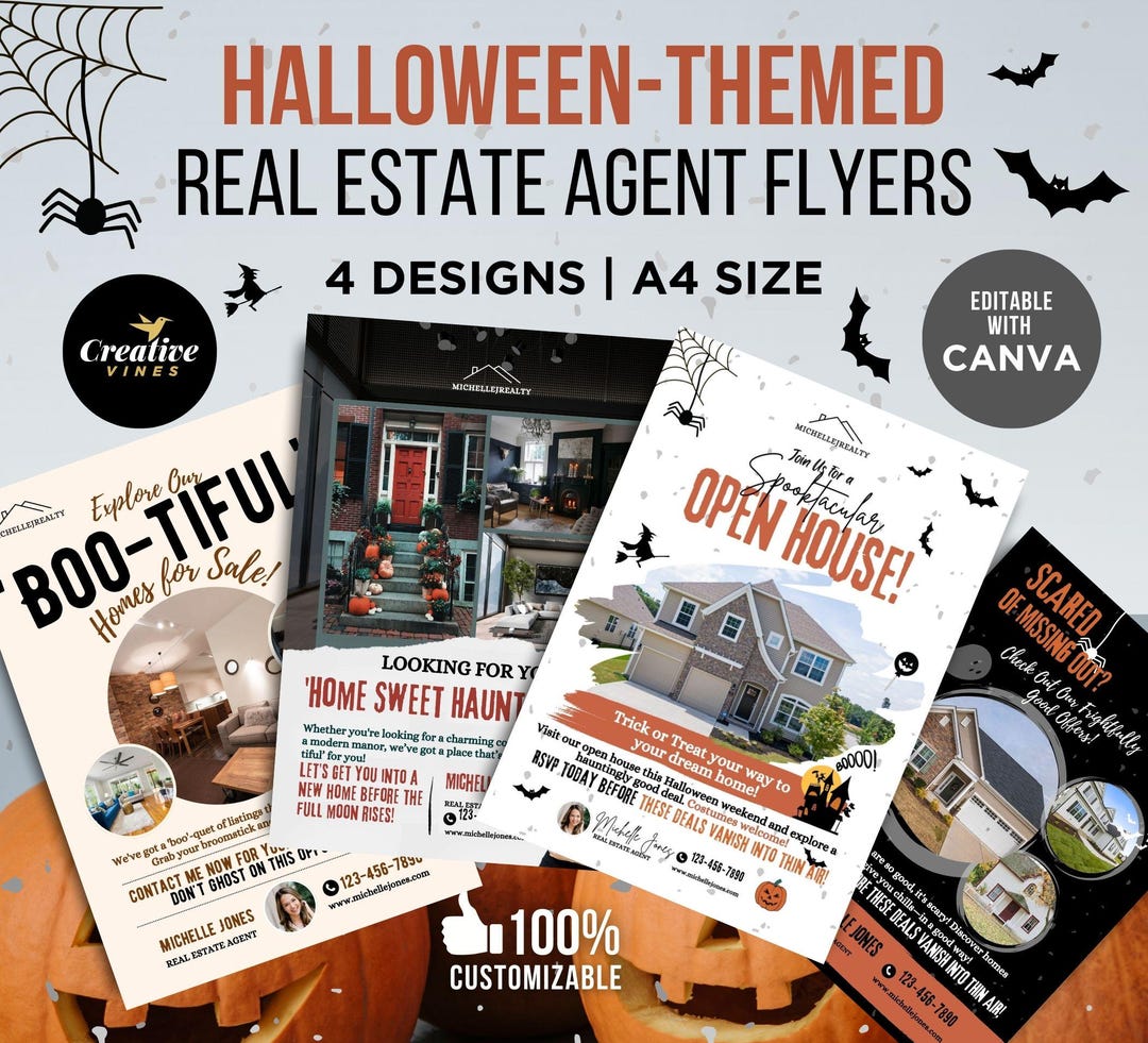 Halloween Real Estate Flyer Bundle Trick or Treat Flyer Real Estate ...