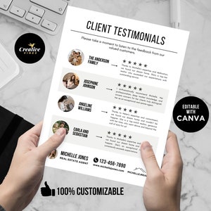 Real Estate Testimonial Flyer Realtor Testimonial Realtor Client Review ...