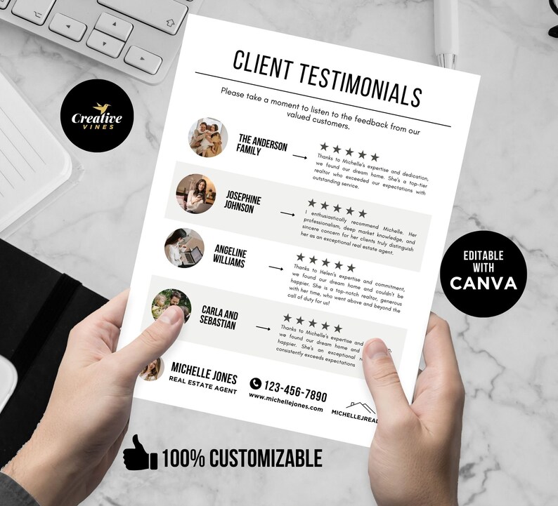 Real Estate Testimonial Flyer Realtor Testimonial Realtor Client Review ...
