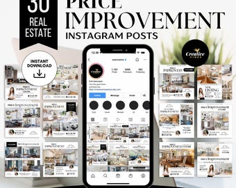 Real Estate Marketing Template - Instagram Post - Price Reduction - Etsy