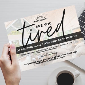 Tired of Renting Postcard, Real Estate Farming Postcard, Real Estate ...