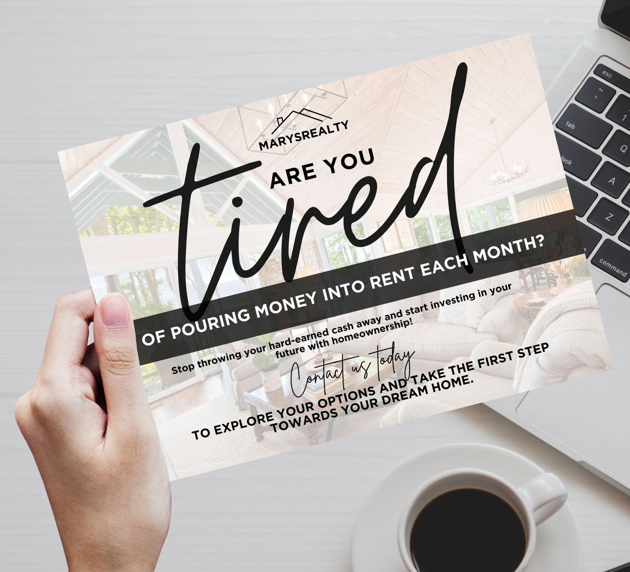 Tired of Renting Postcard, Real Estate Farming Postcard, Real Estate ...