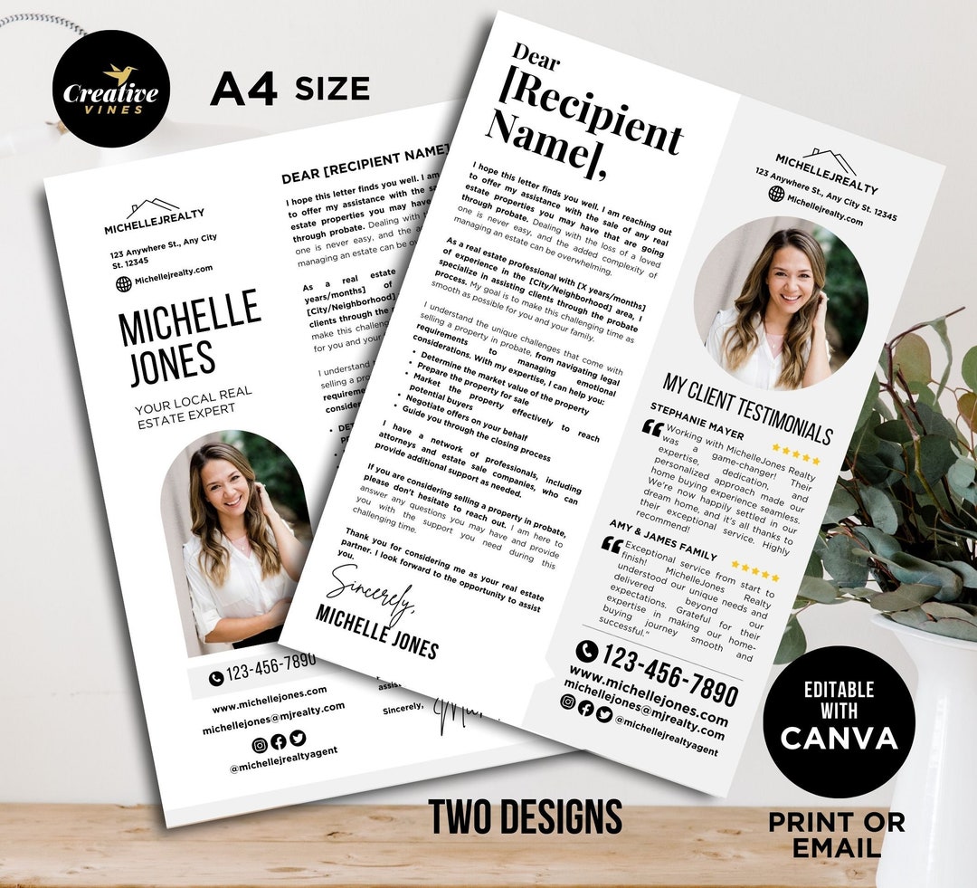 Real Estate Probate Letter Flyer Real Estate Probate Letter Prospecting ...