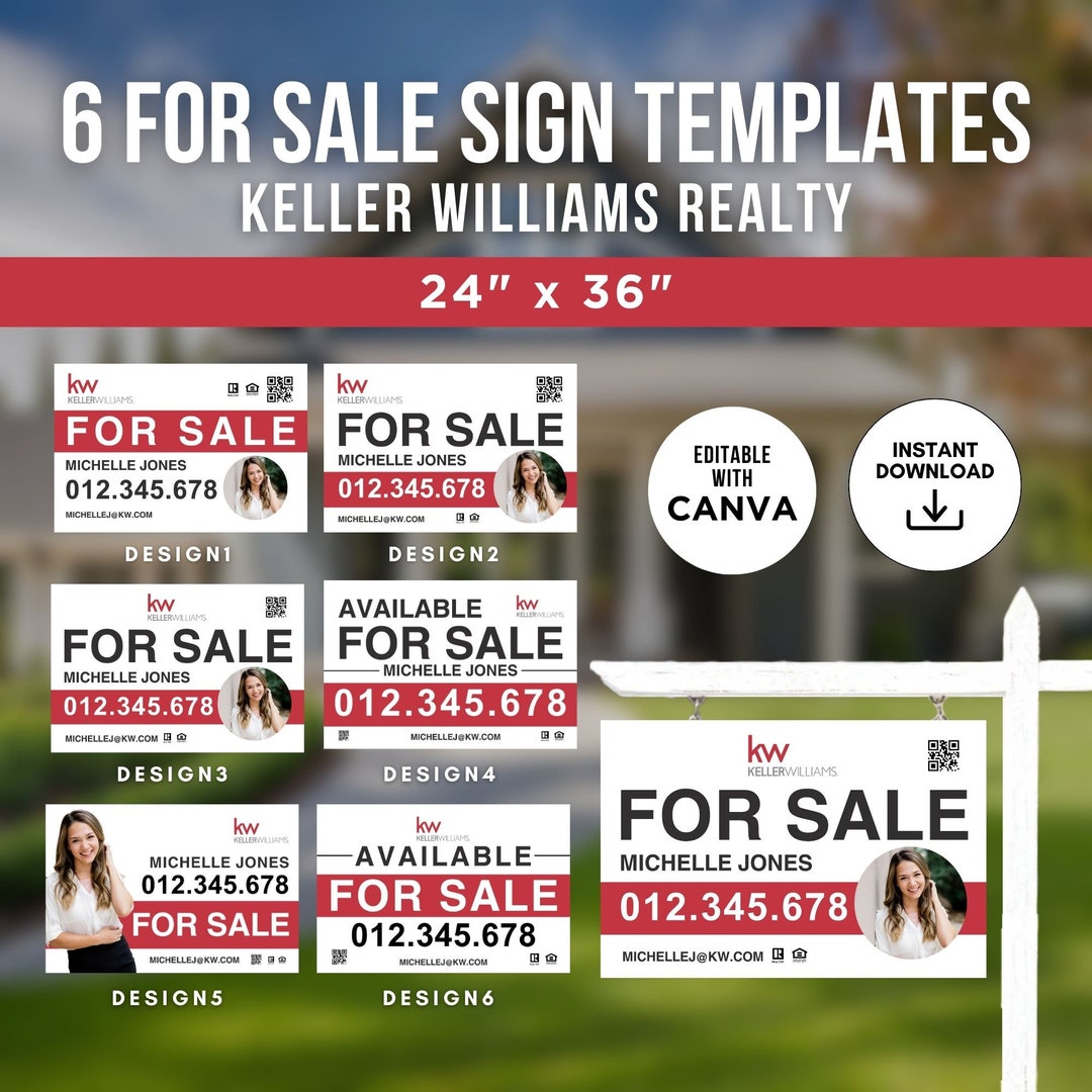 Keller Williams Yard Sign Real Estate Yard Sign Template for Sale Sign ... Keller Williams Yard Sign Real Estate Yard Sign Template for Sale Sign ...