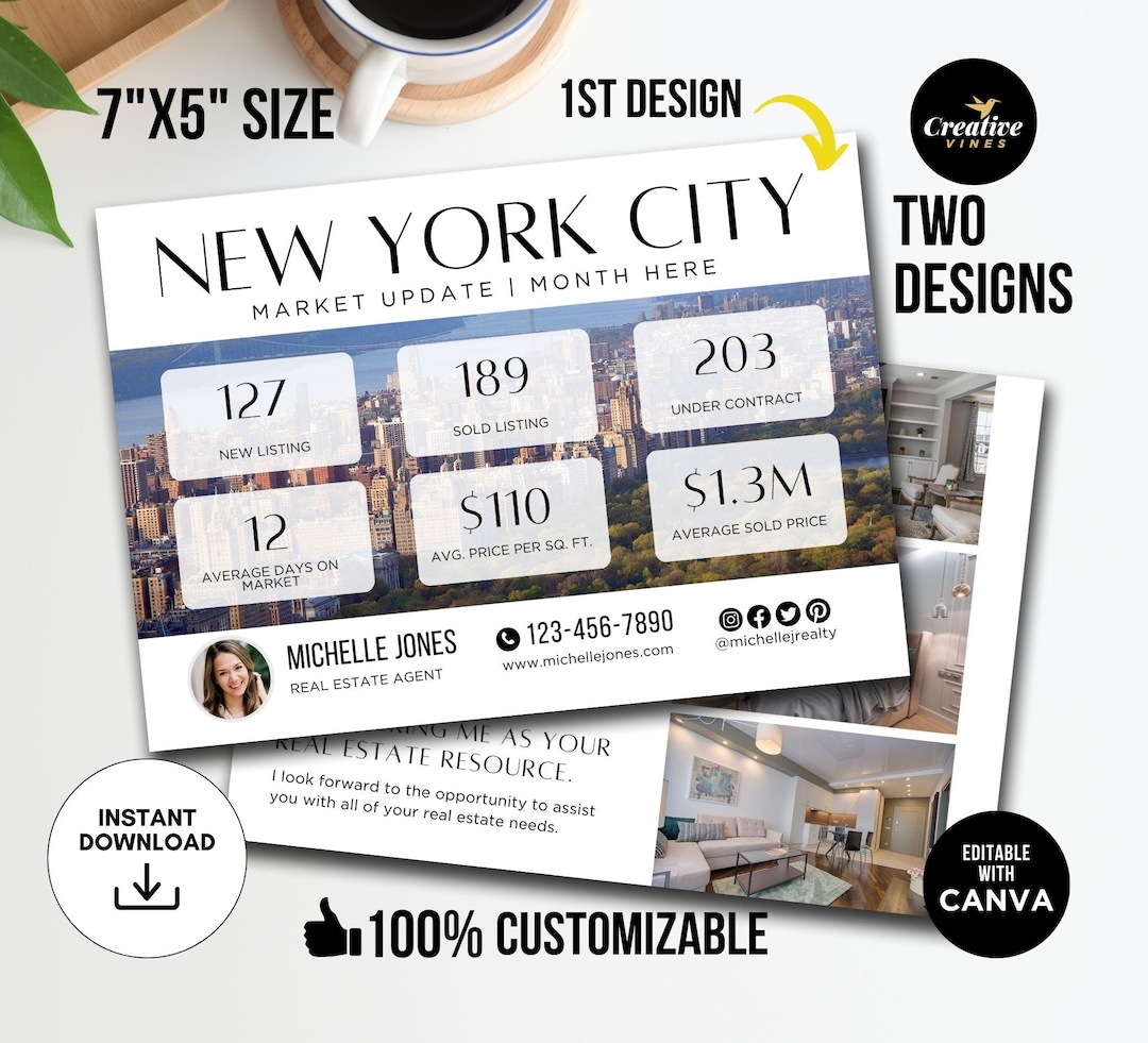 Market Update Postcard Real Estate Postcard Template Realtor Postcards ...
