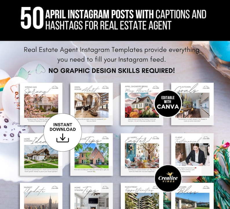 2026 April Real Estate Instagram Posts With Captions and Hashtags ...