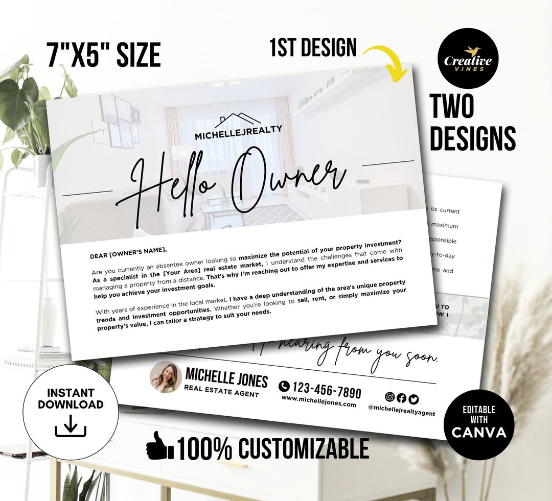 Real Estate Absentee Owner Postcard Absentee Postcard Real Estate ...