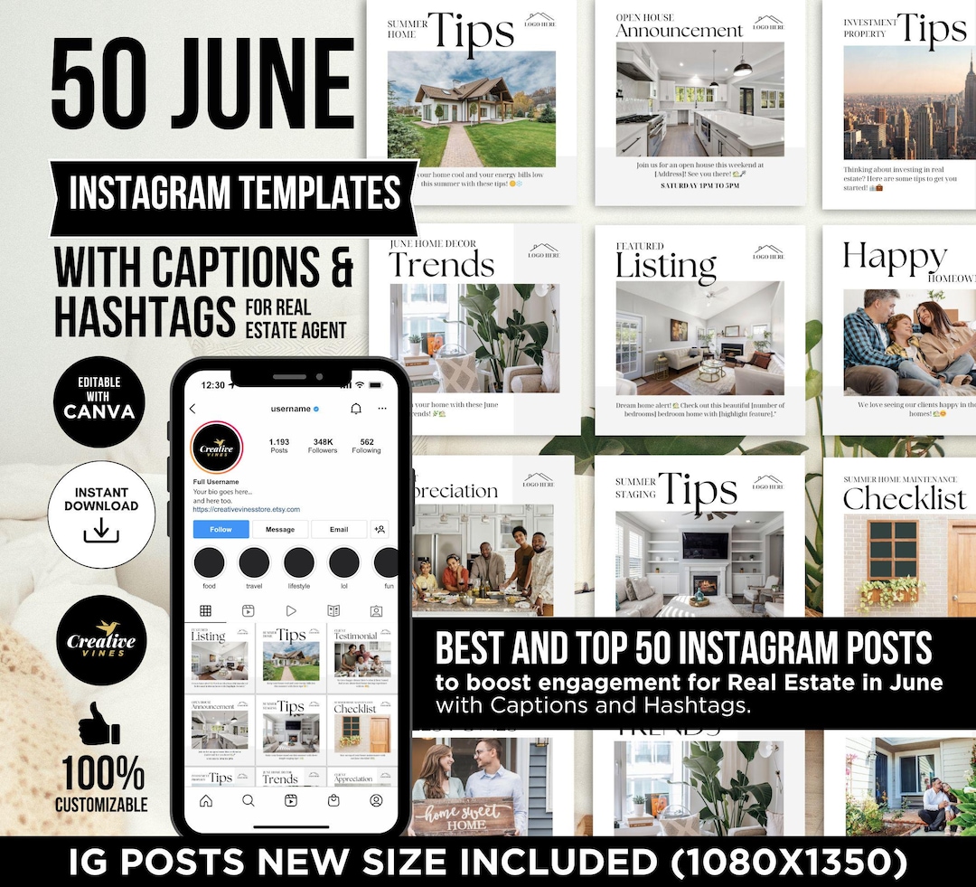 Luxury Real Estate June Instagram Posts With Captions and Hashtags ...