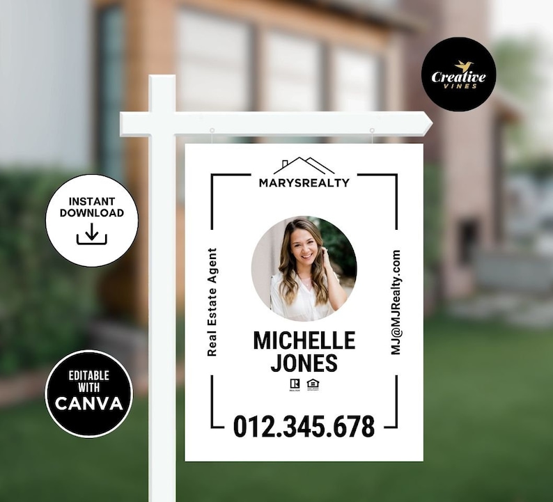 Real Estate Yard Sign, for Sale Yard Sign, Open House Yard Sign, Real ...