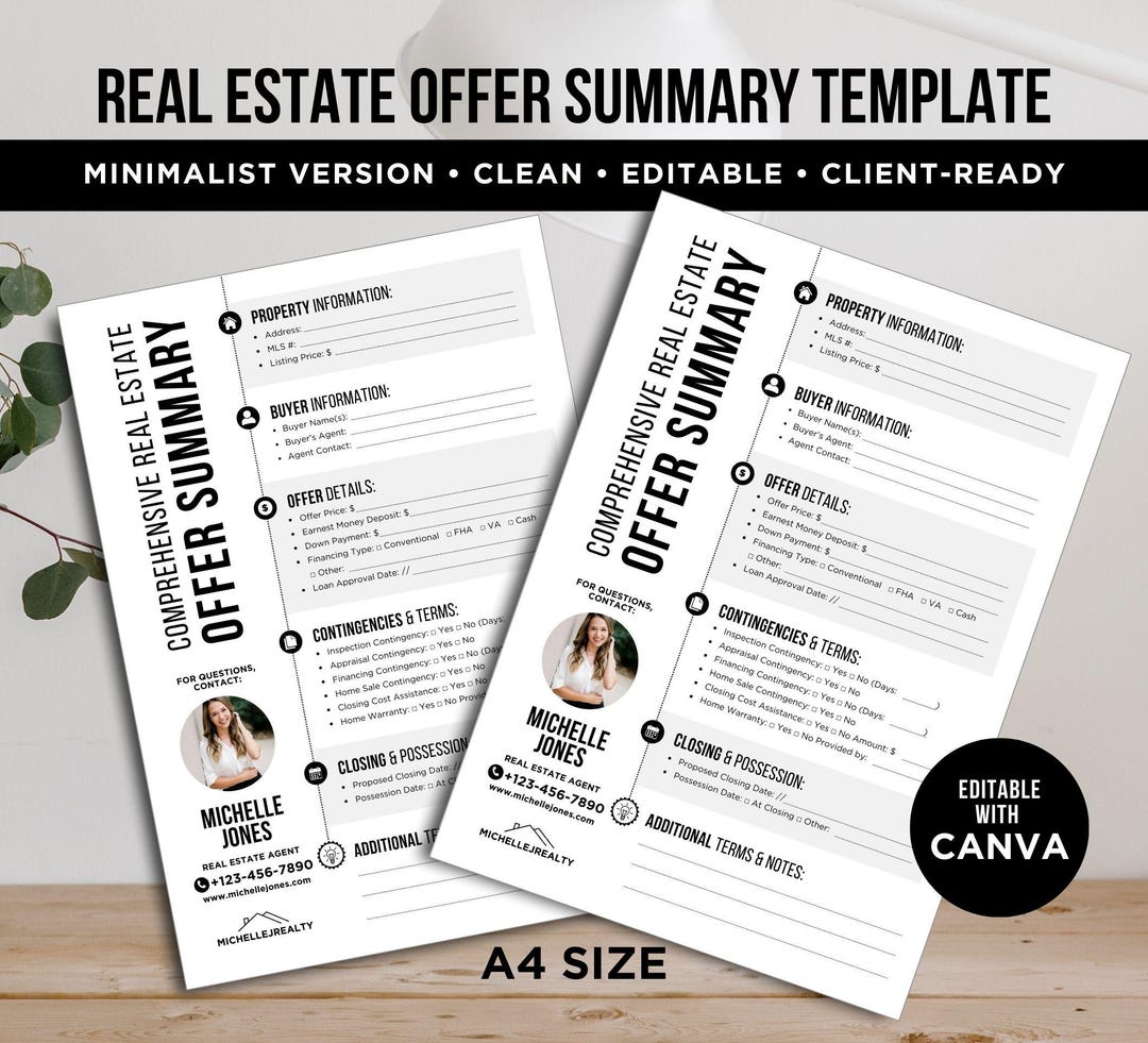 Offer Summary Flyer Real Estate Real Estate Offer Presentation Offer ...