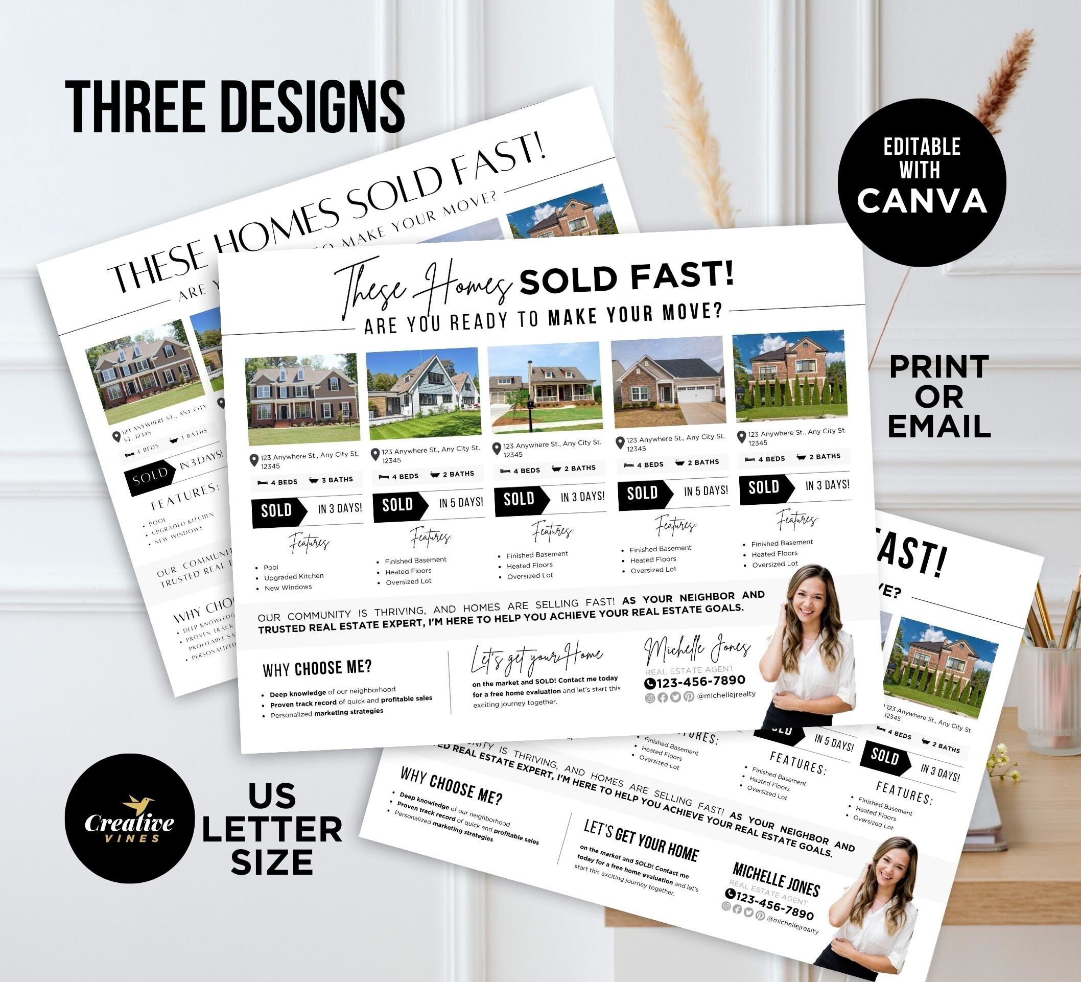 Sold Homes Flyer, Real Estate Marketing, Farming Flyer for Real Estate ...