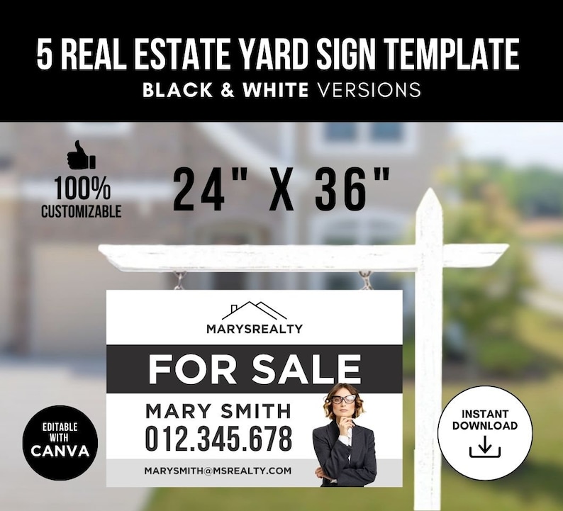 Real Estate for Sale Yard Sign Templates, for Sale Sign Templates ...