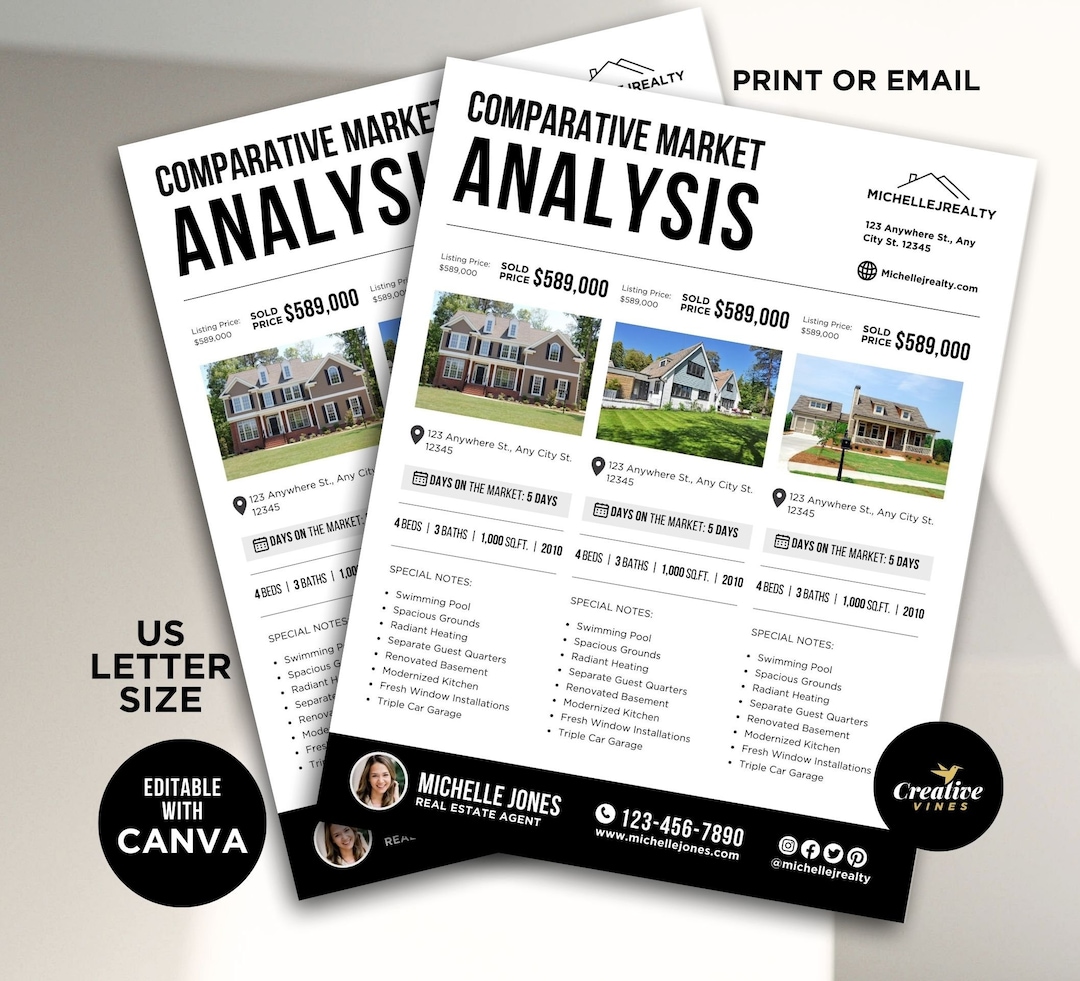 Comparative Market Analysis Flyer Real Estate CMA Flyer, Real Estate ...