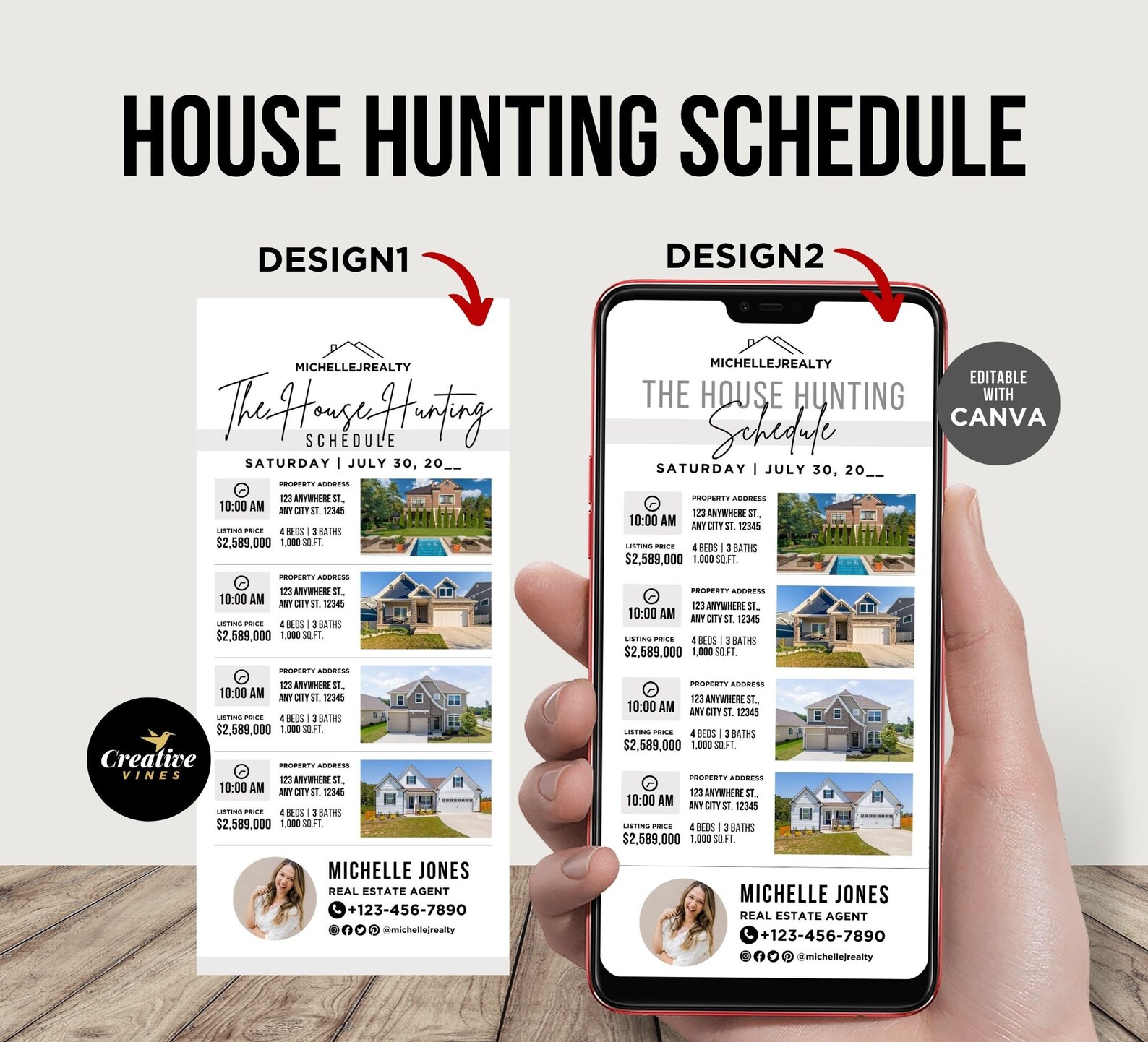 House Hunting Schedule Textable House Hunting Schedule Textable Digital ...