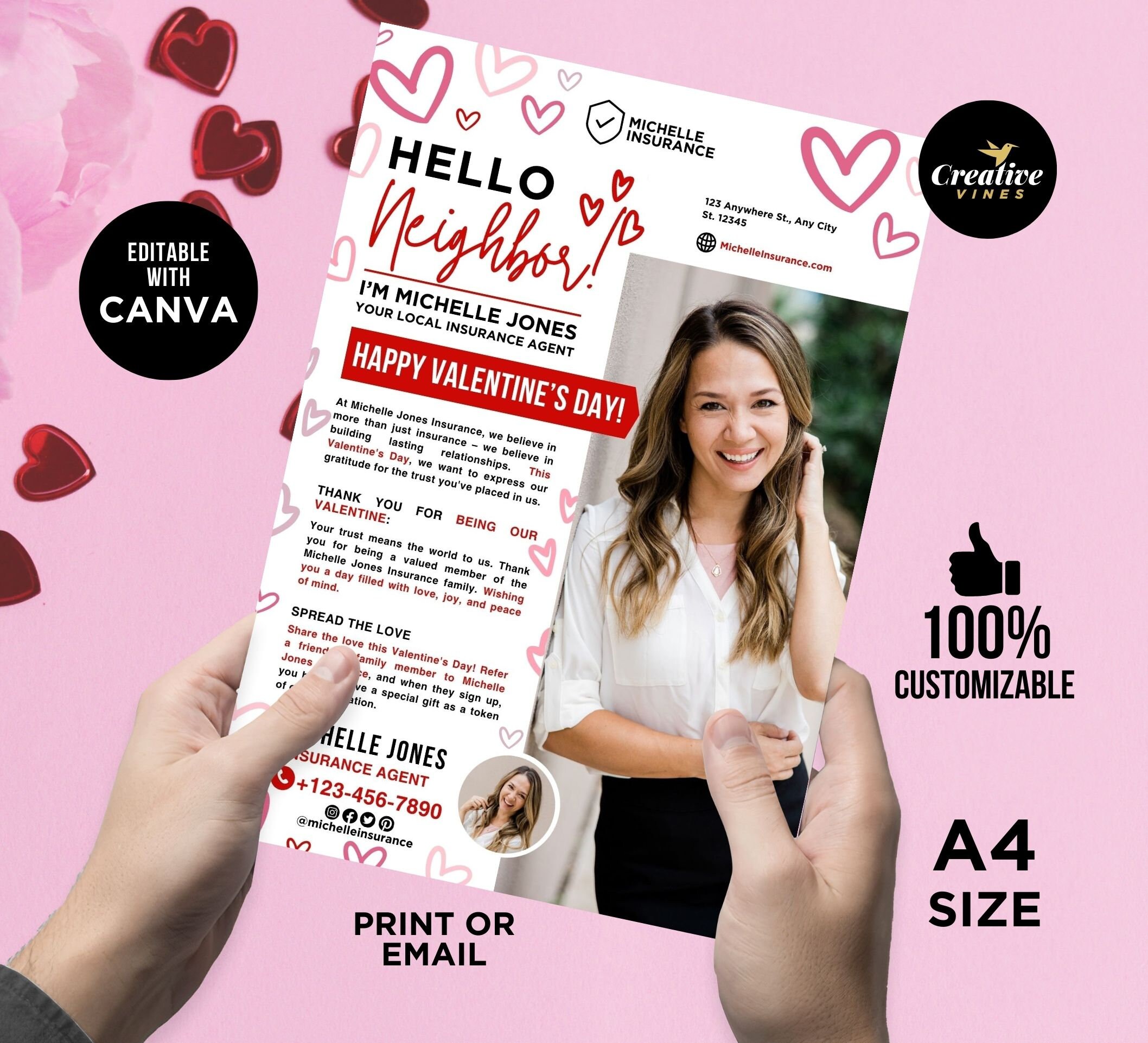 Valentines Day Insurance Agent Introduction Flyer, February Valentines ...