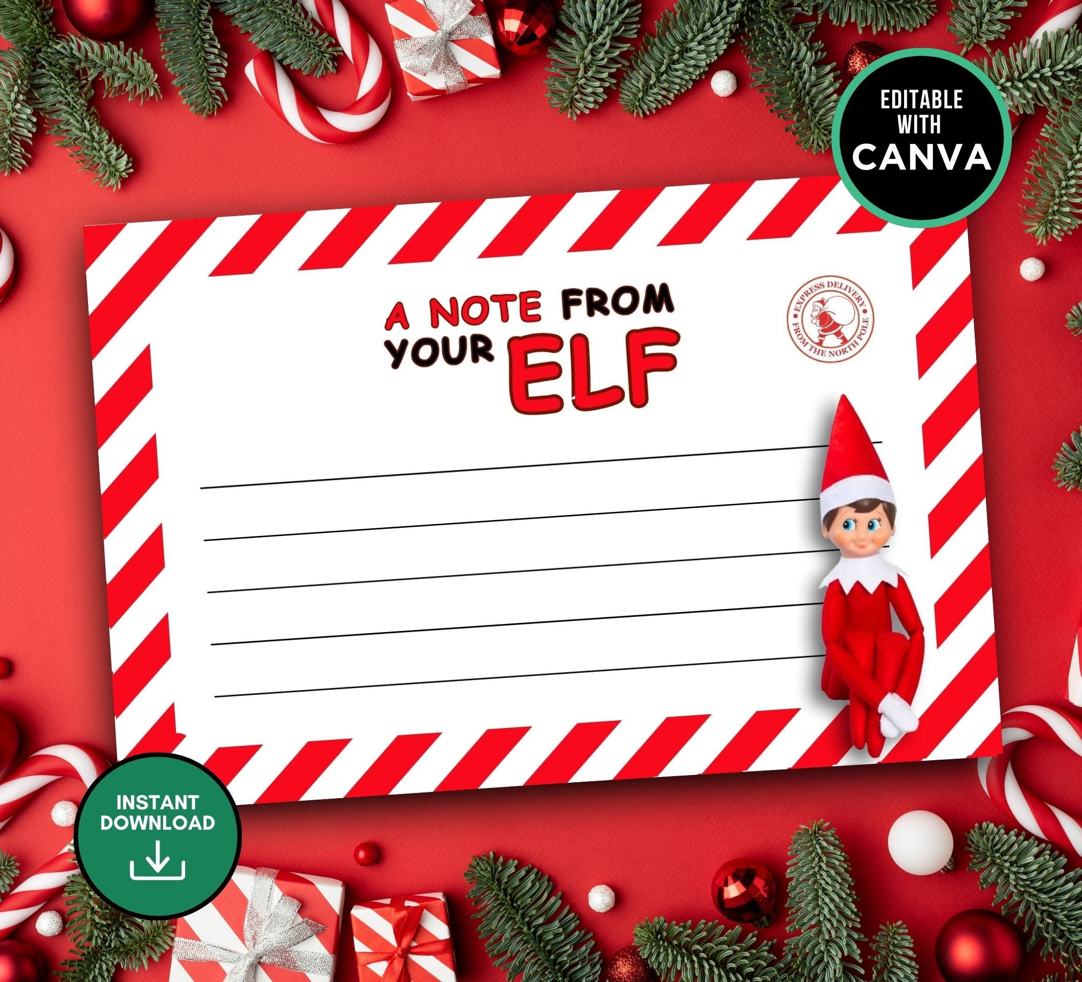 Elf Note Card A Note From Your Elf Printable Christmas Elf Arrival ...