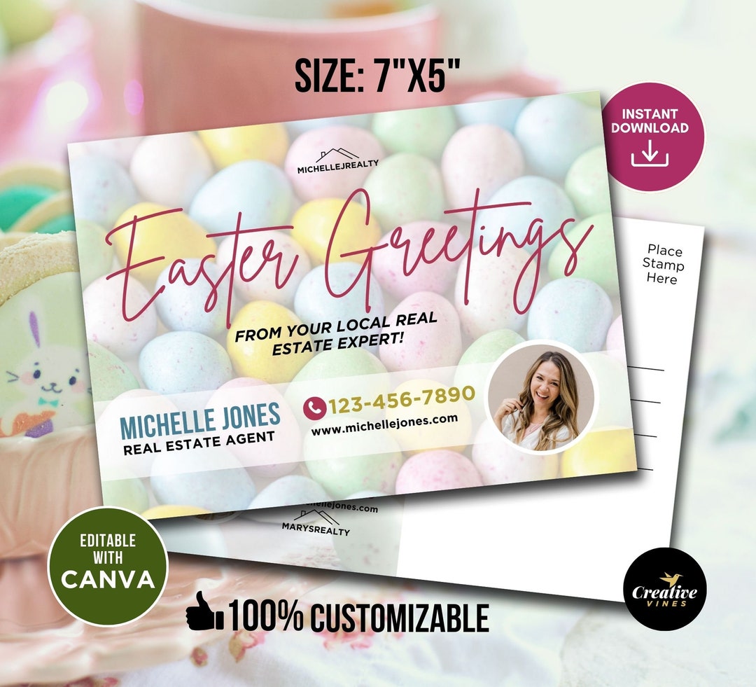 Real Estate Happy Easter Postcard, Hello Spring Greetings, Farming ...