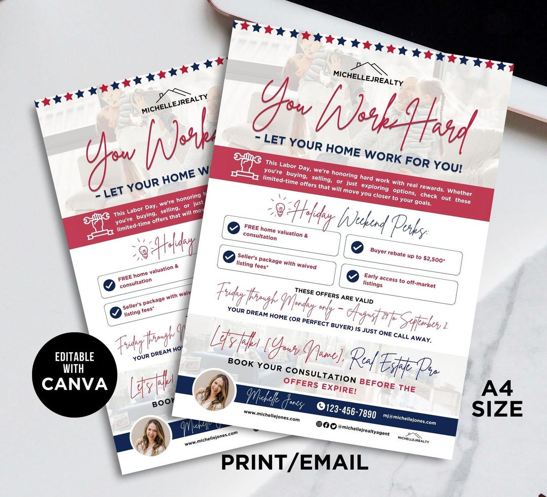 Real Estate Labor Day Flyer Realtor Labor Day Flyer Realtor Farming ...
