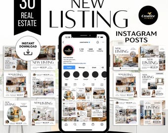 New Listing - Real Estate Canva Template - Etsy