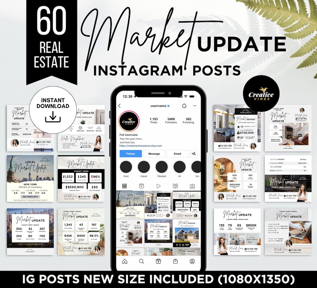 Market Update Instagram Posts Real Estate Social Media Posts Real ...