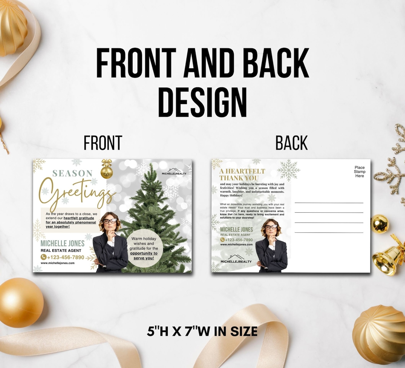 Season Greetings Real Estate Postcard | Real Estate Holiday Christmas ...