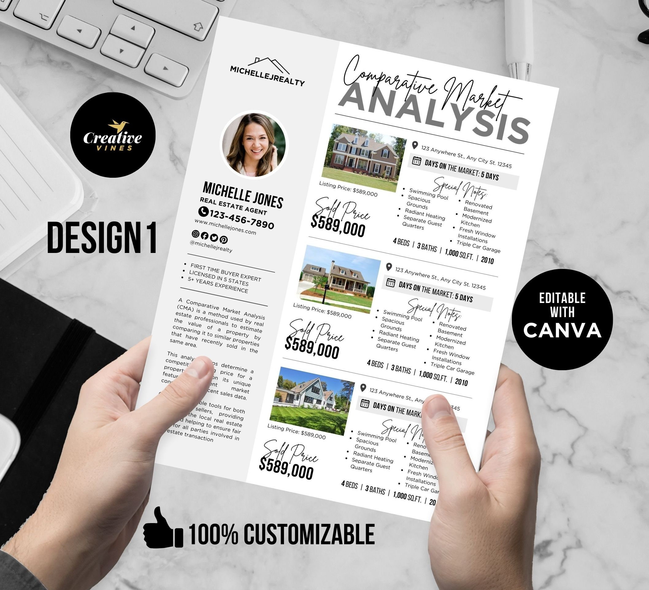 Comparative Market Analysis Real Estate CMA Template Listing ...