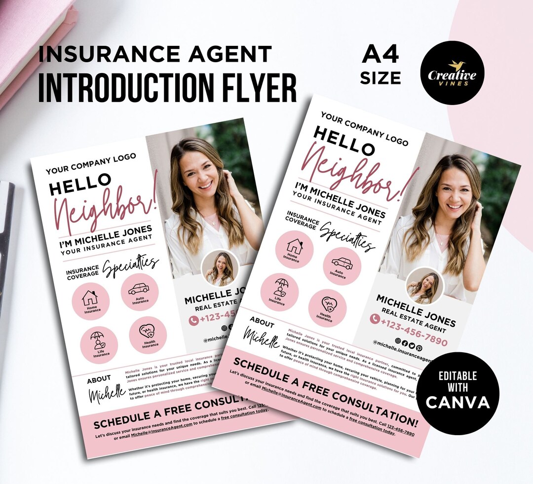 Insurance Agent Introduction Flyer, Insurance Broker Template ...