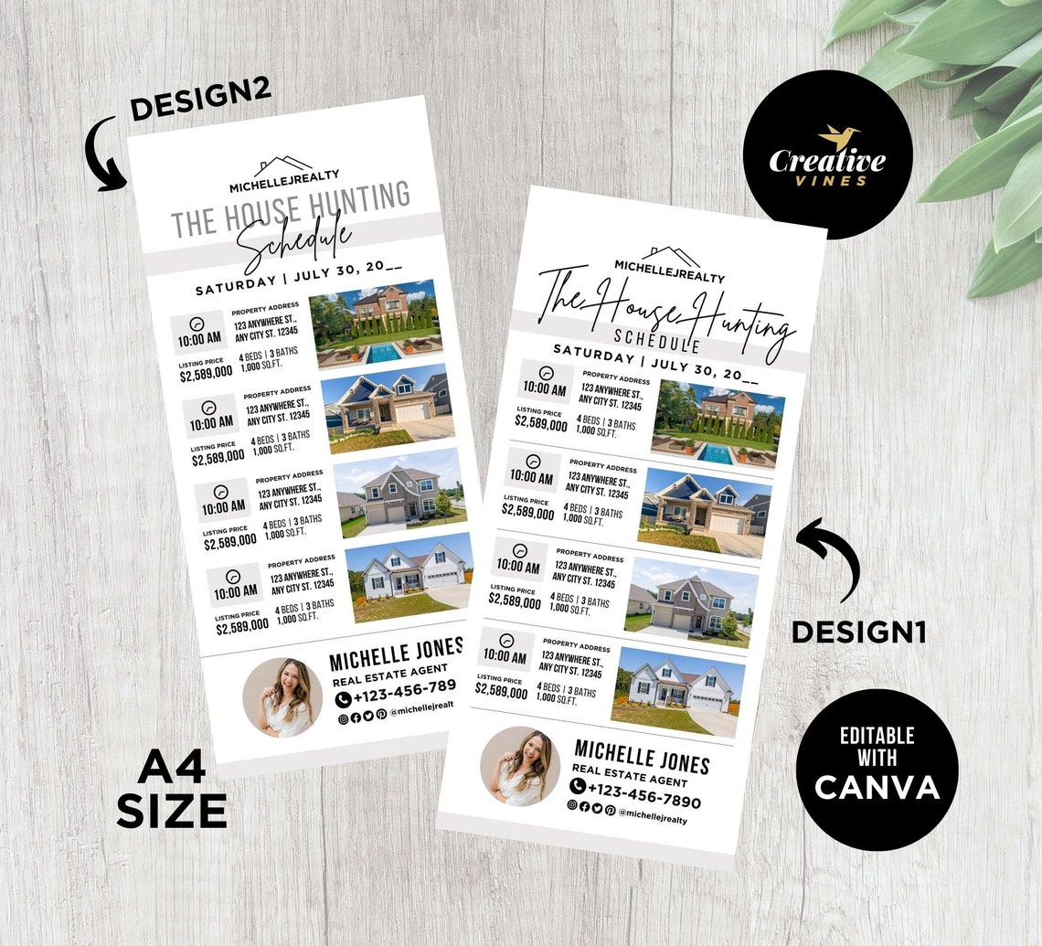 House Hunting Schedule Textable House Hunting Schedule Textable Digital ...