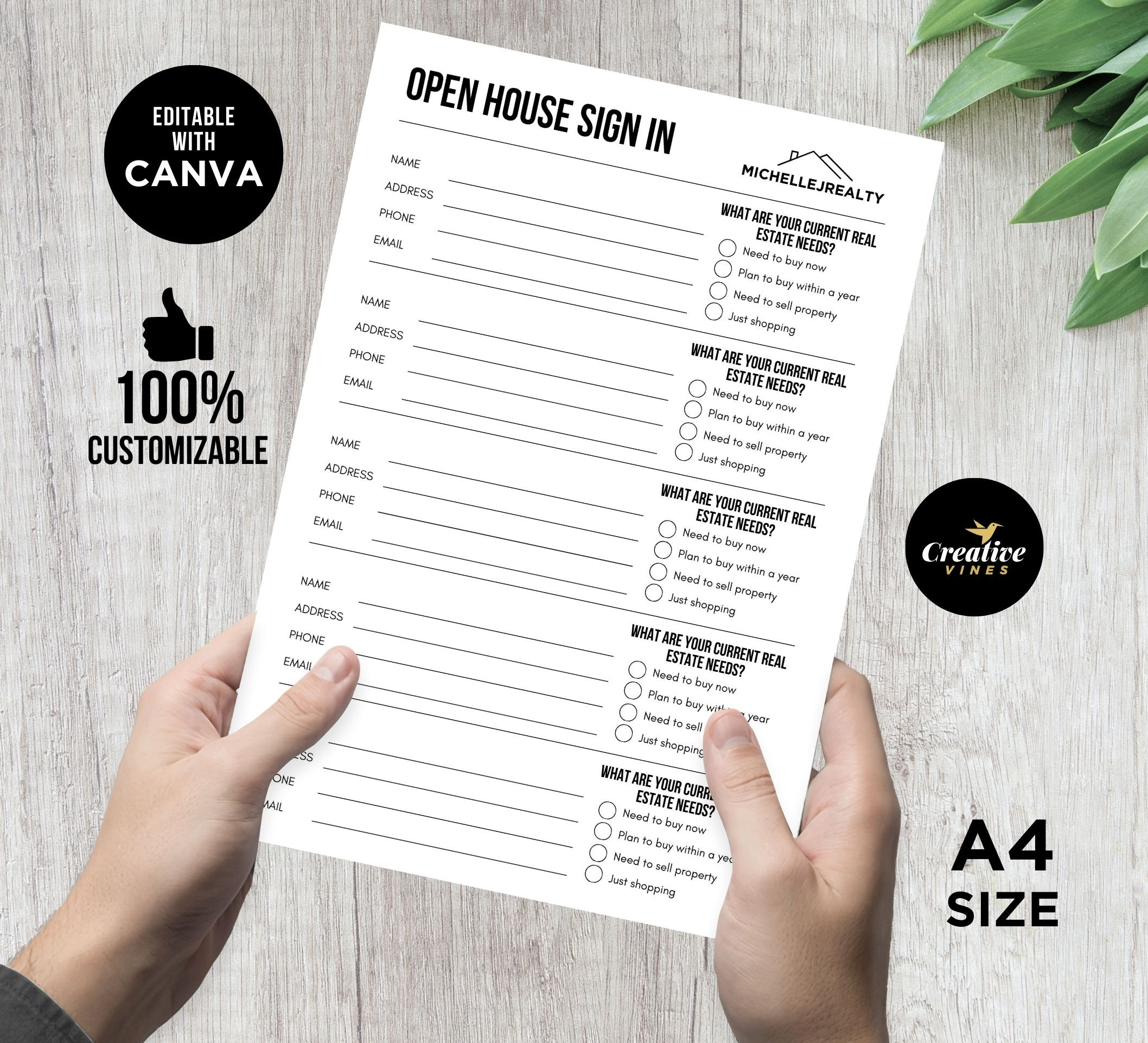 Open House Sign in Sheet, Welcome Sign, Real Estate Open House Sheets ...