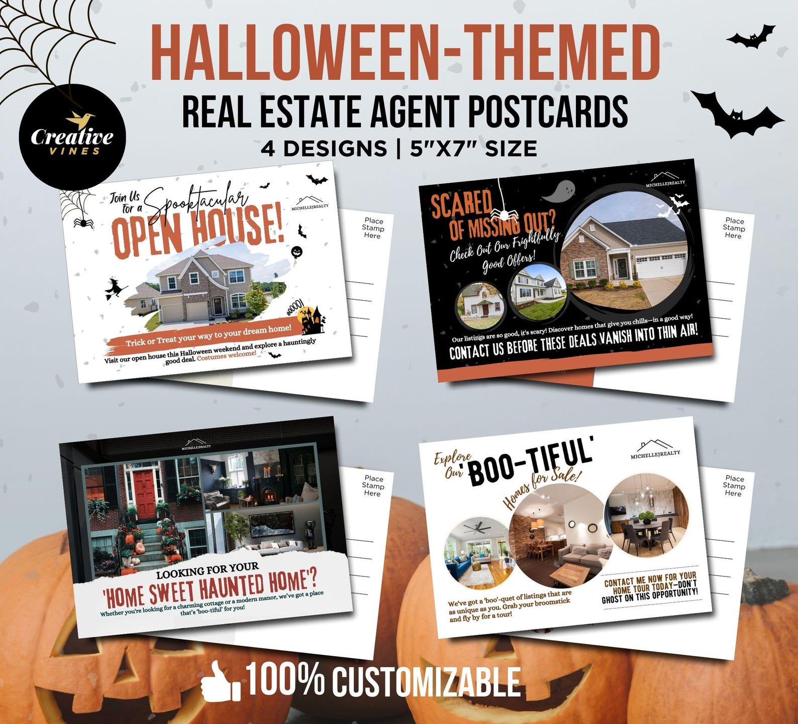 Real Estate Open House Halloween Flyer Realtor Halloween Postcard ...