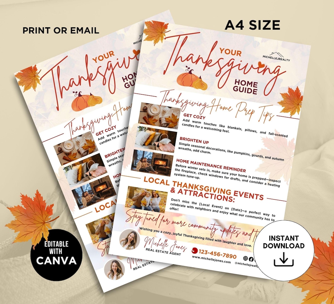 Thanksgiving Real Estate Flyer Canva Real Estate Thanksgiving Flyer ...