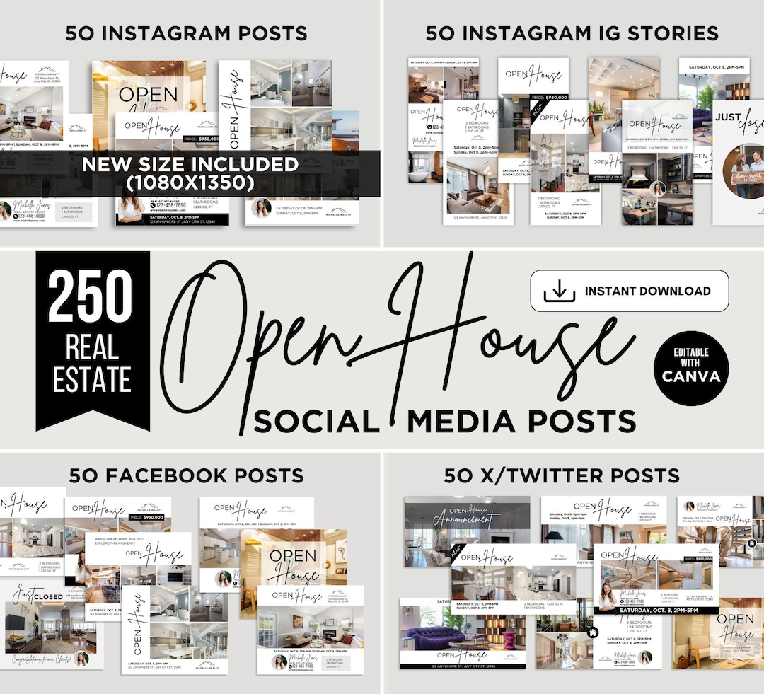 250 Open House Social Media Posts Real Estate Open House Instagram ...