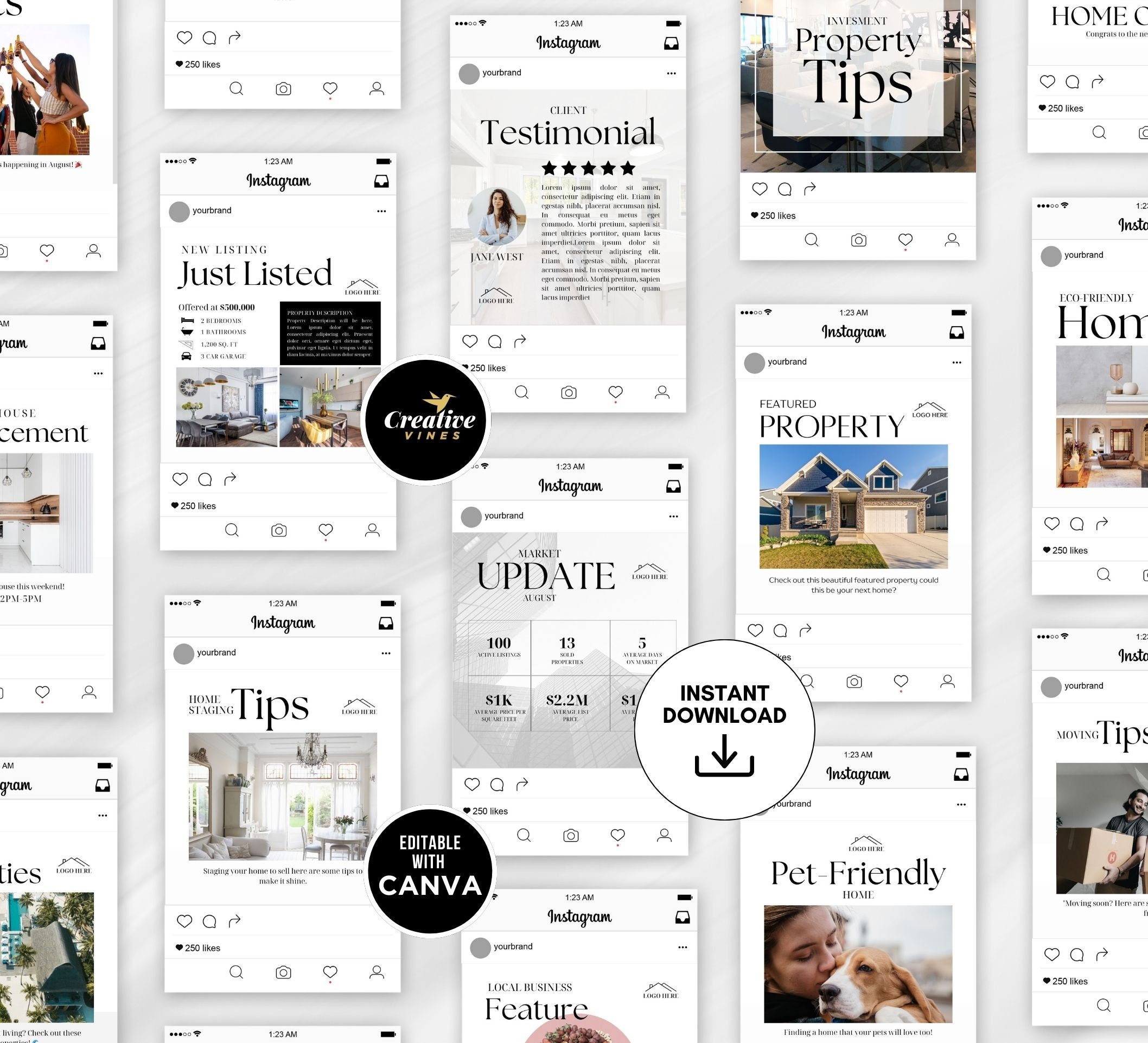 August Real Estate Templates, August Realtor Social Media Posts Real ...