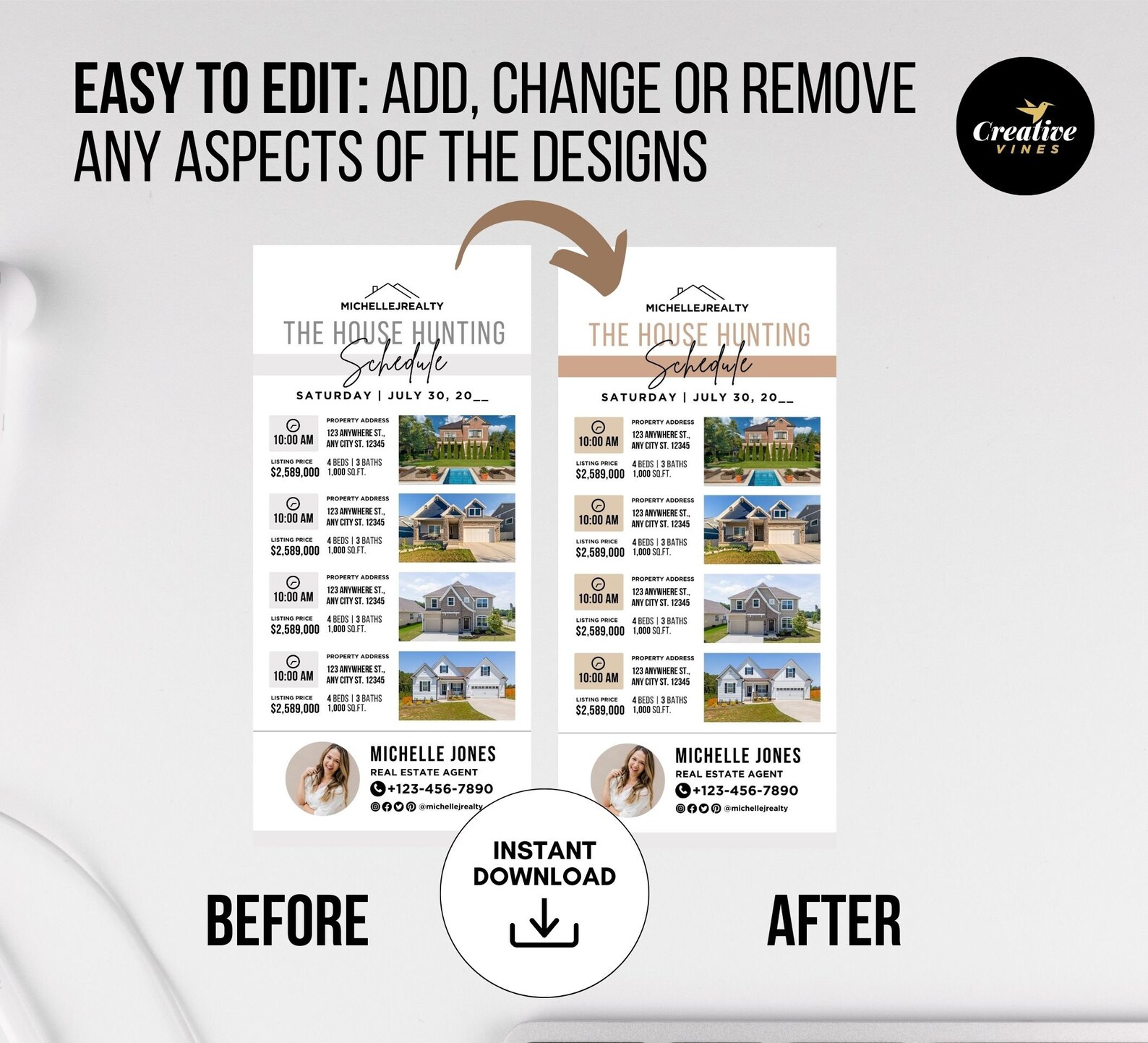 House Hunting Schedule Textable House Hunting Schedule Textable Digital ...