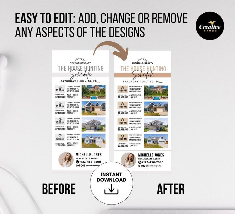 House Hunting Schedule Textable House Hunting Schedule Textable Digital ...