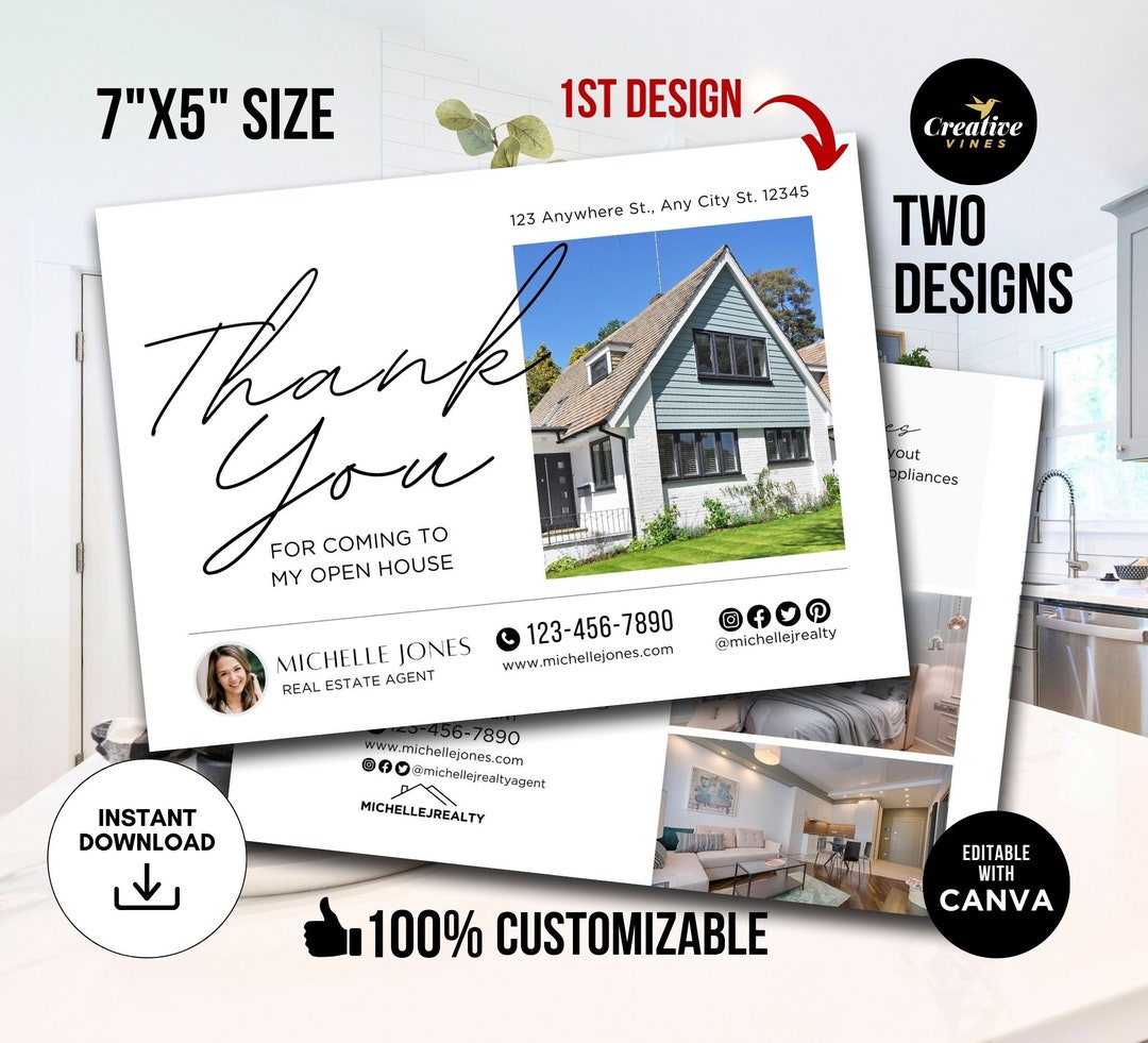 Open House Thank You Postcard Thank You for Coming Open House Open ...