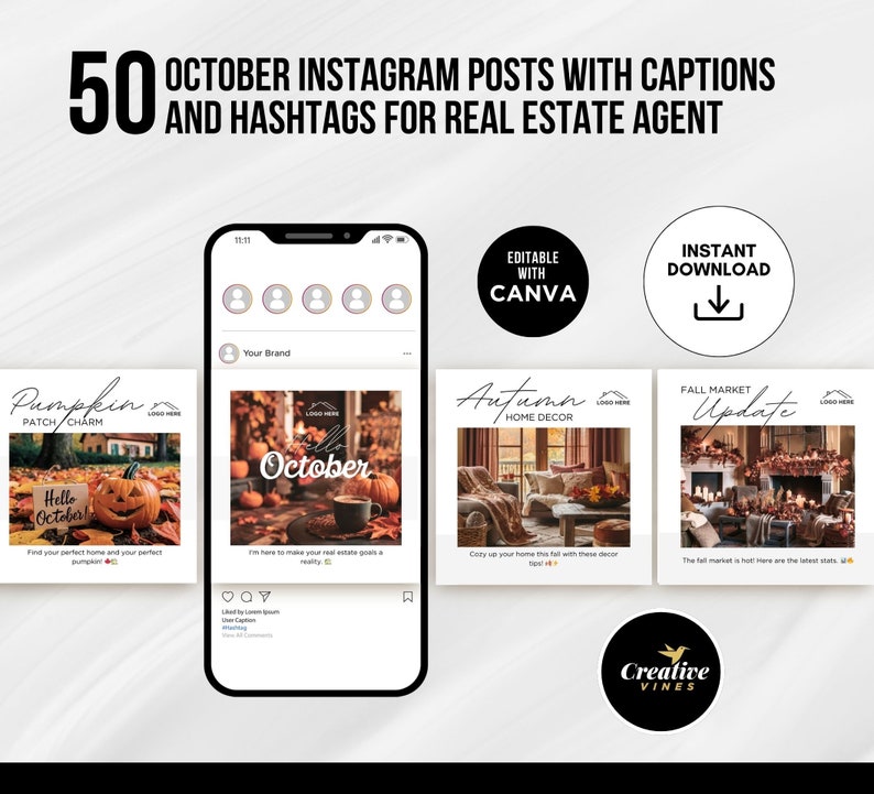 Real Estate October Instagram Posts With Captions and Hashtags Real ...