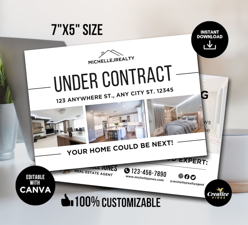 Under Contract Real Estate Postcard, Under Contract Postcard, Real ...