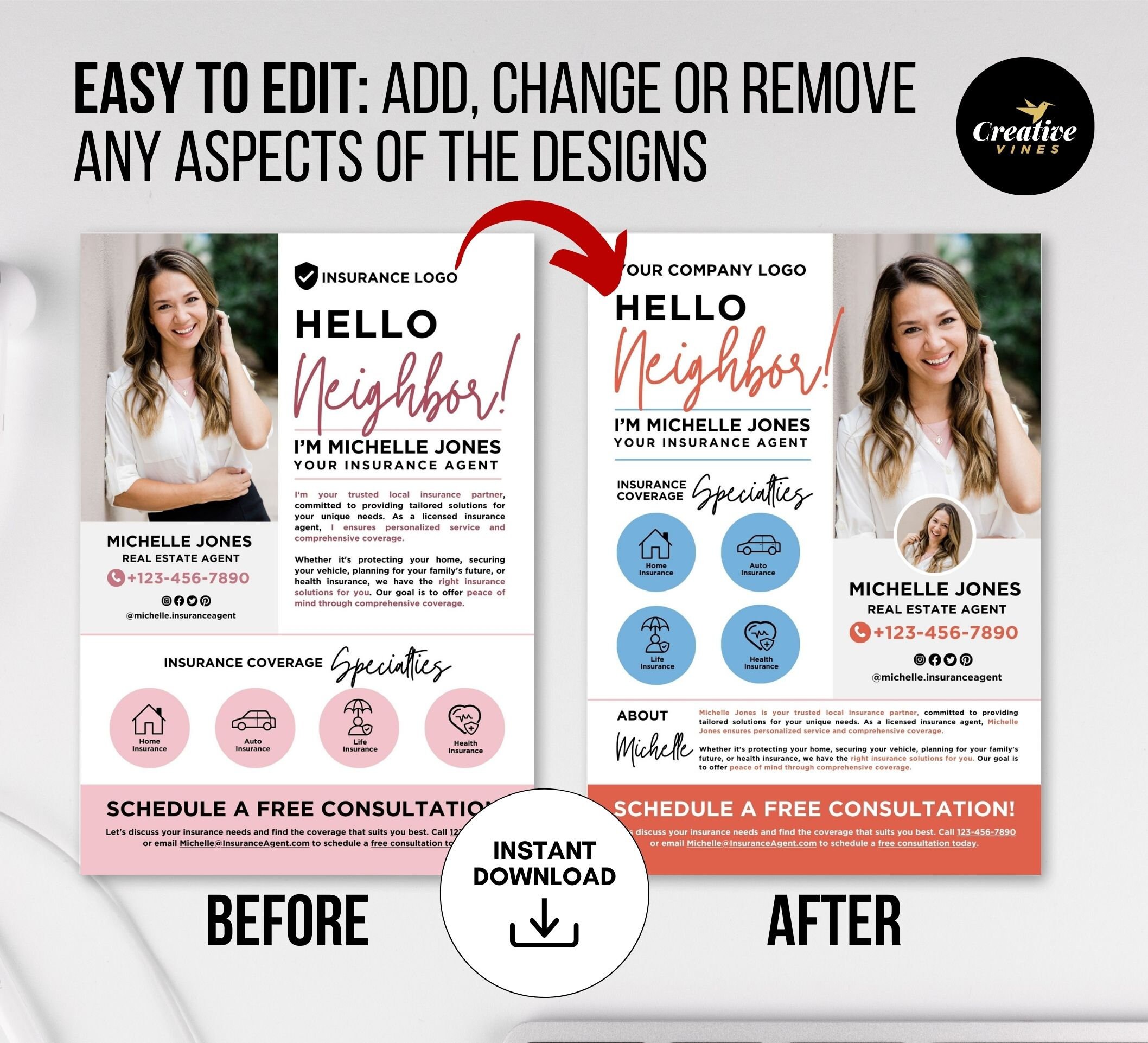 Life Insurance Agent Flyer Insurance Agent Introduction Flyer Template ...