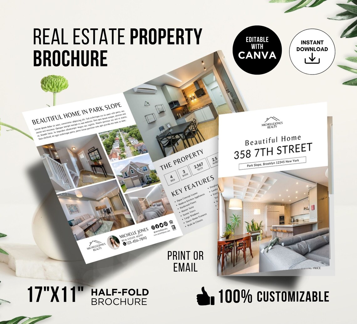 Business Luxury Property Brochure 4 Pages Listing Template, Editable ...