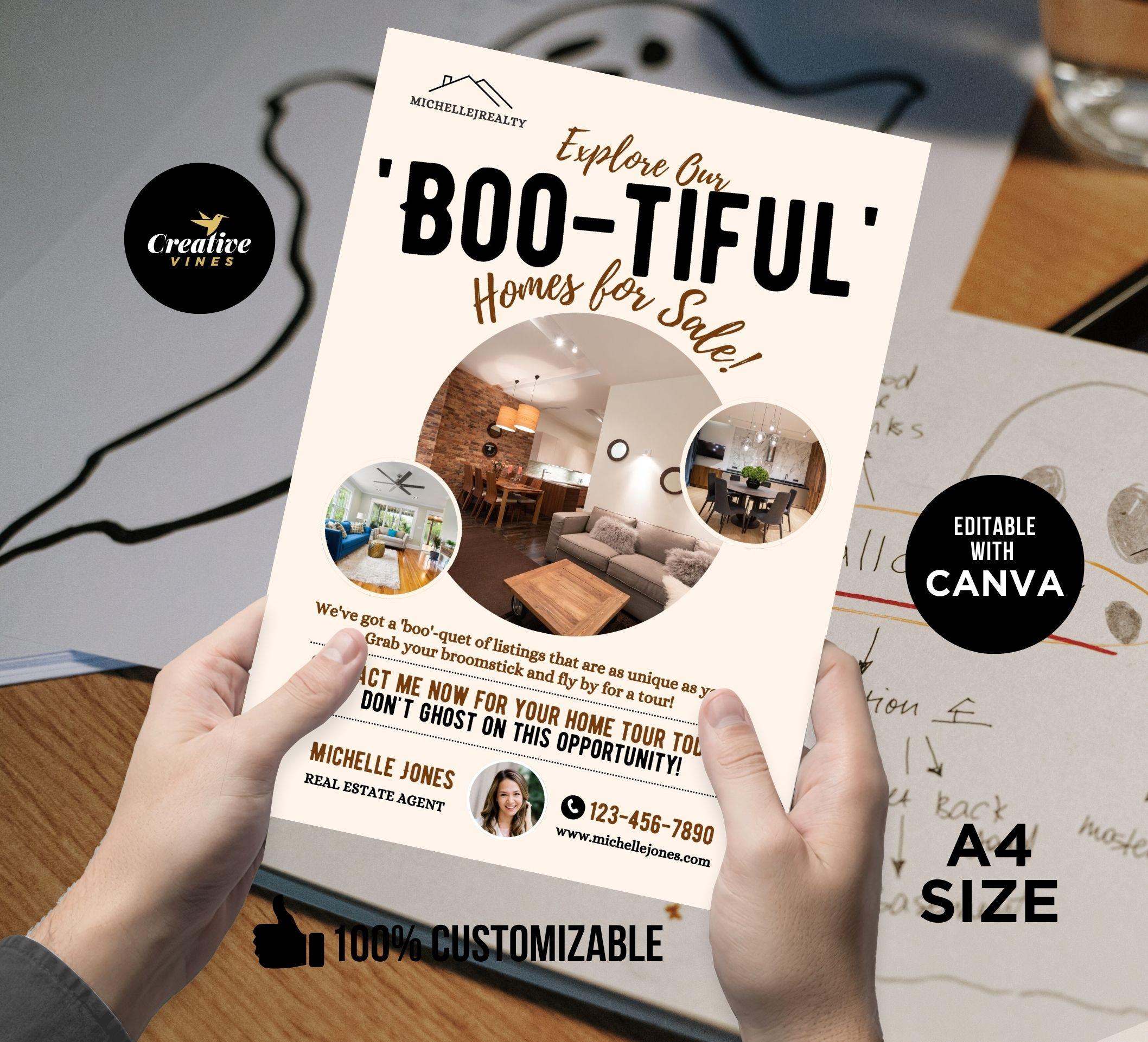 Halloween Real Estate Flyer Boo-tiful Homes for Sale Agent Marketing ...