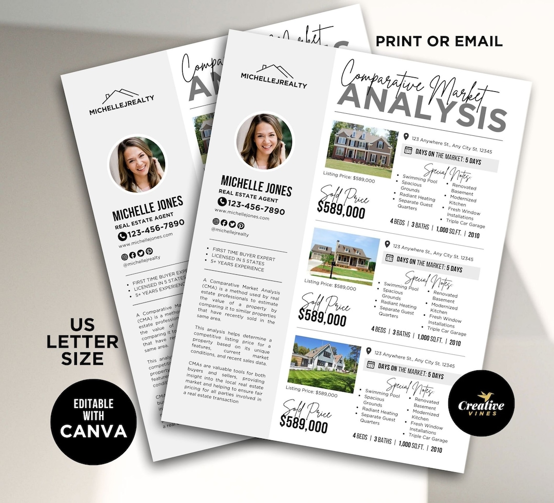 Comparative Market Analysis Flyer Real Estate CMA Flyer CMA Handout ...
