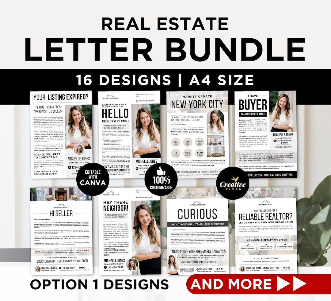 Real Estate Prospecting Letter Bundle Realtor Farming Flyer Realtor ...