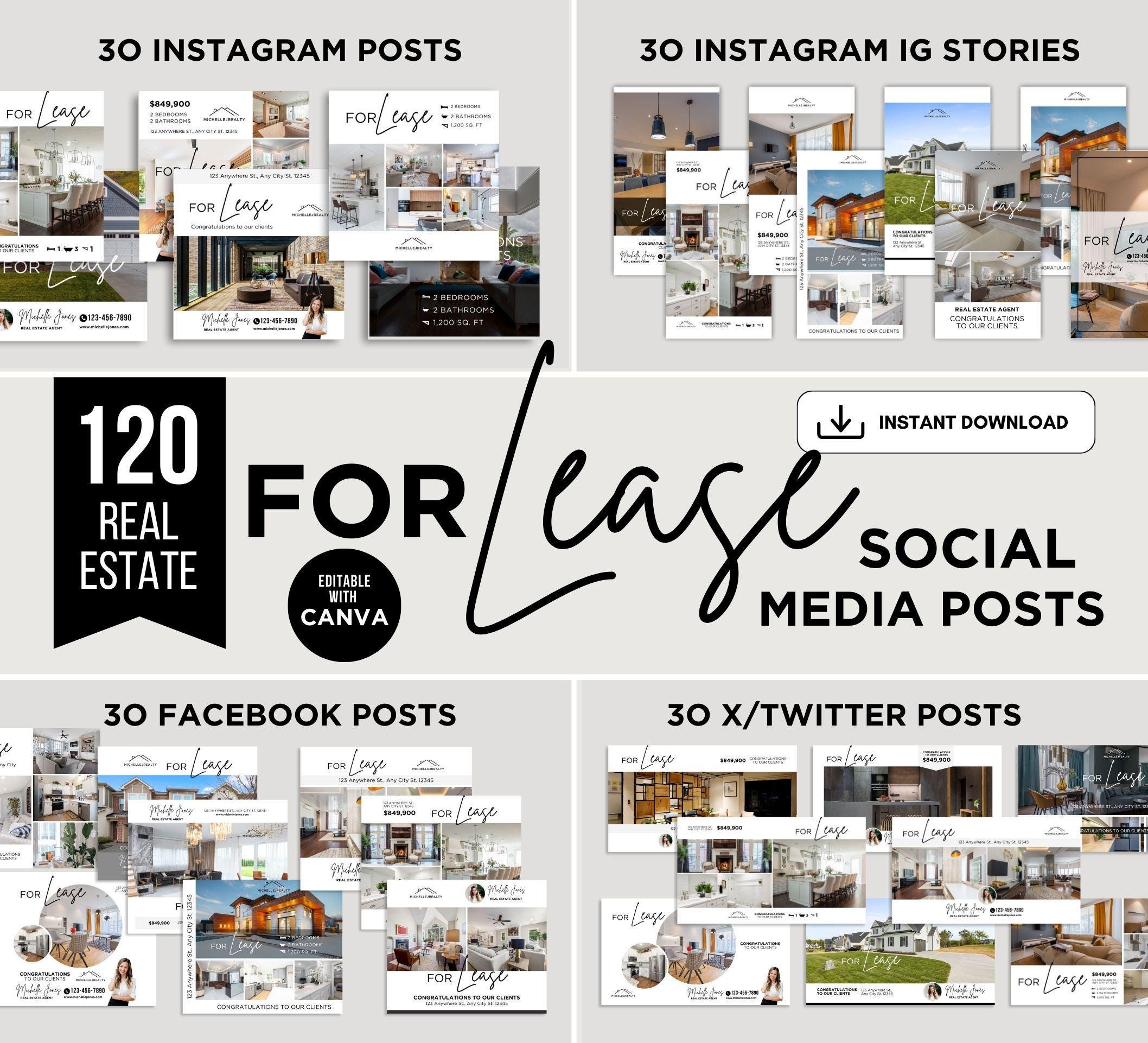 120 for Lease Real Estate Instagram Posts House for Rent Instagram Post ...