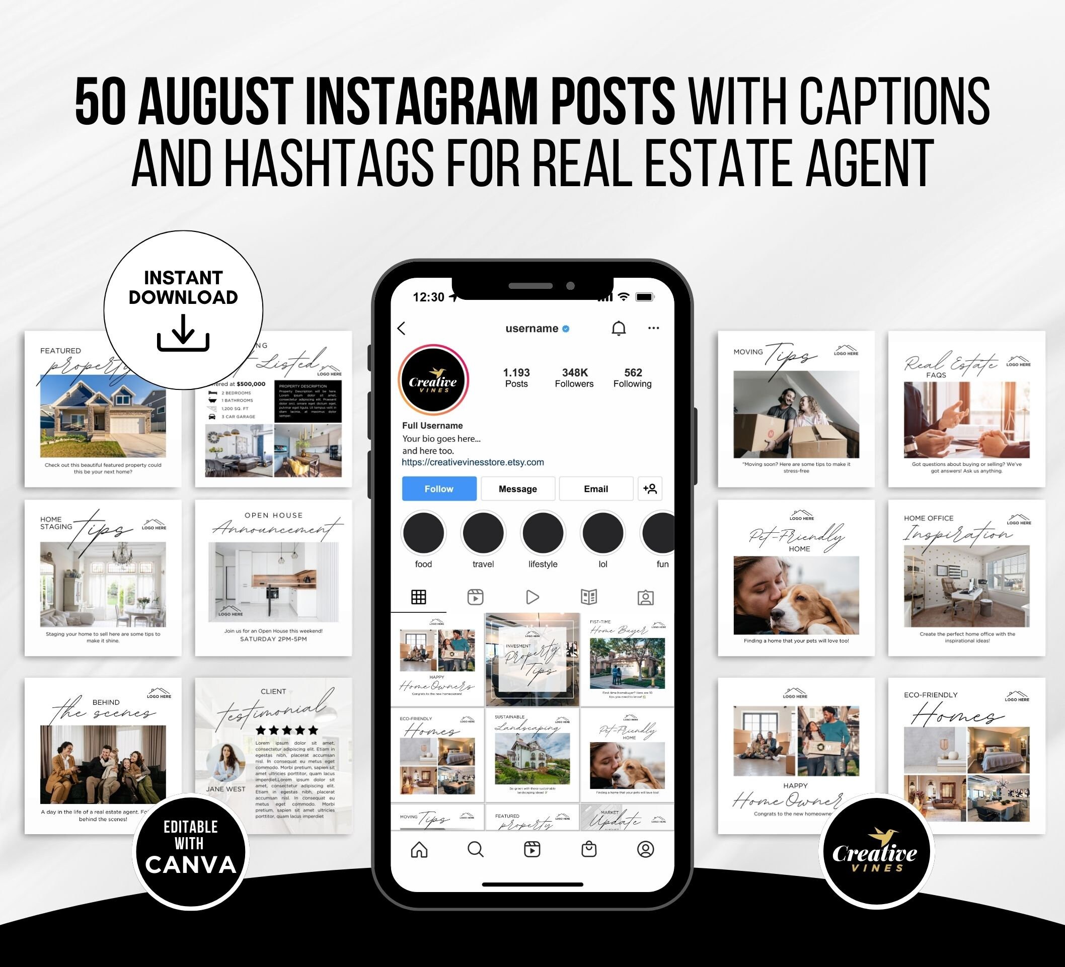 August Real Estate Agent Social Media Posts, Real Estate Instagram Post ...
